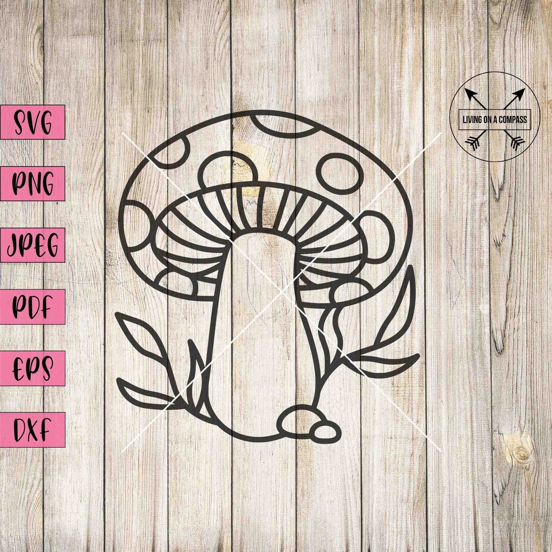 Hongo svg, clipart de hongos, impresión de hongos, decoración de hongos ...