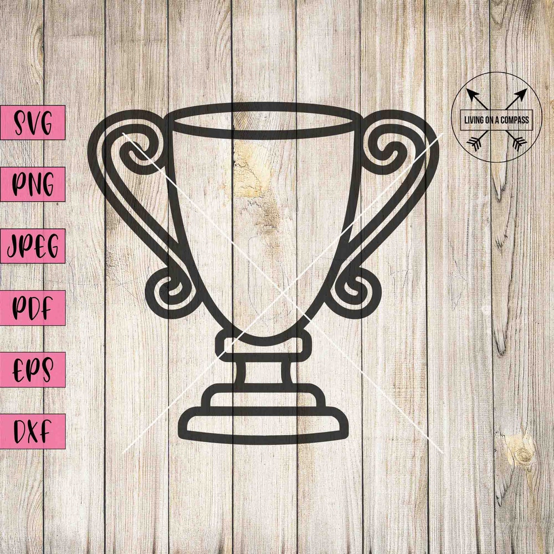 Trophy Svg, Trophy Clipart, Trophy Cut File, Number One Svg, One Svg ...