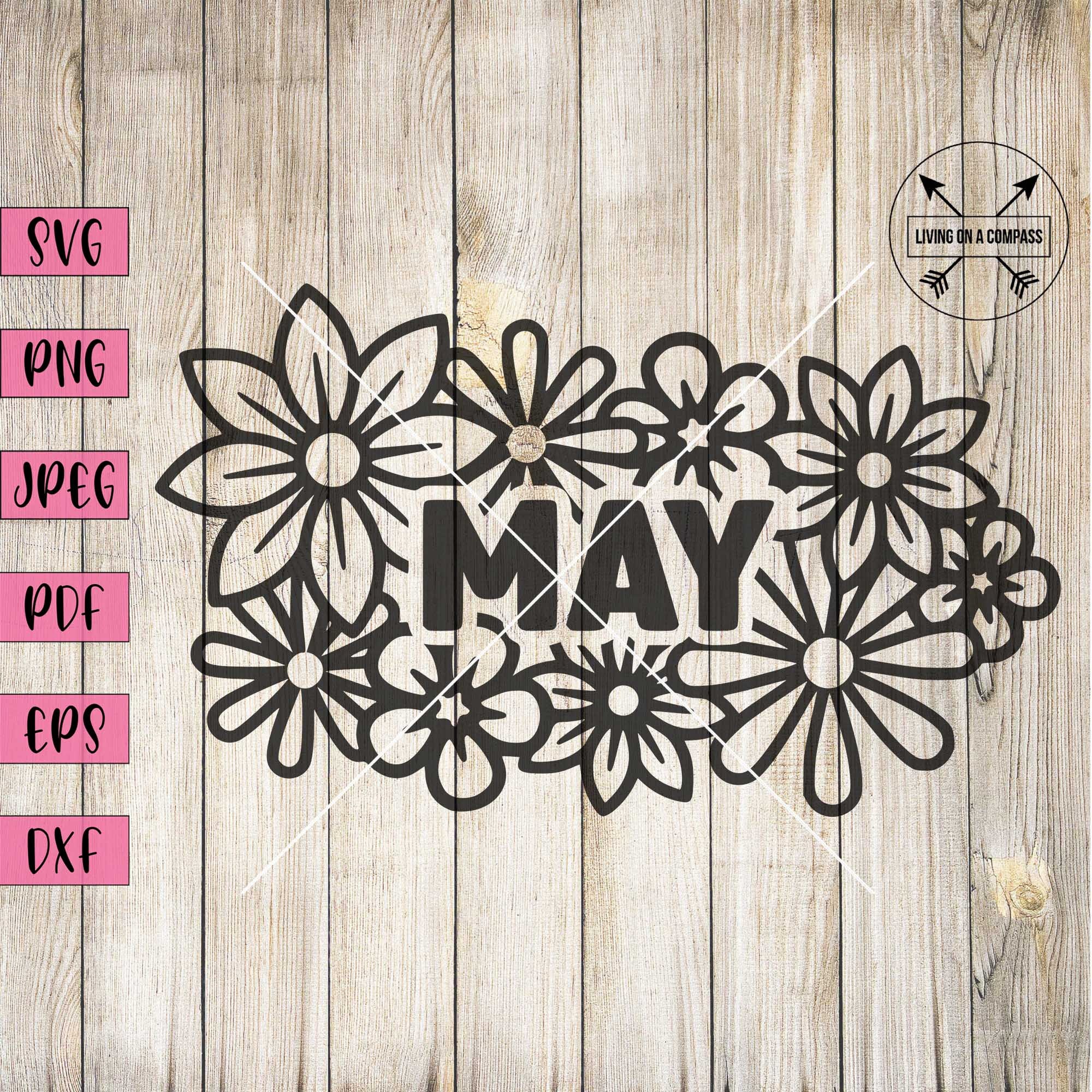 May Svg, Floral Word Art Svg, Birth Month Svg, Flower Birth Month ...