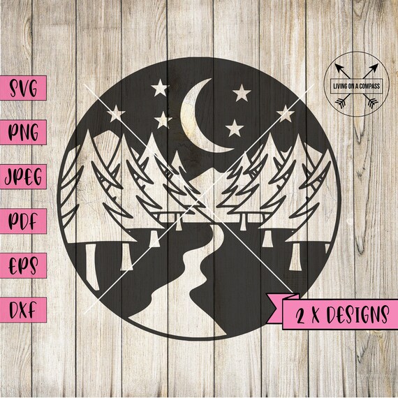 Forest Svg Mountains Svg Forest Clipart Mountain Clipart - Etsy
