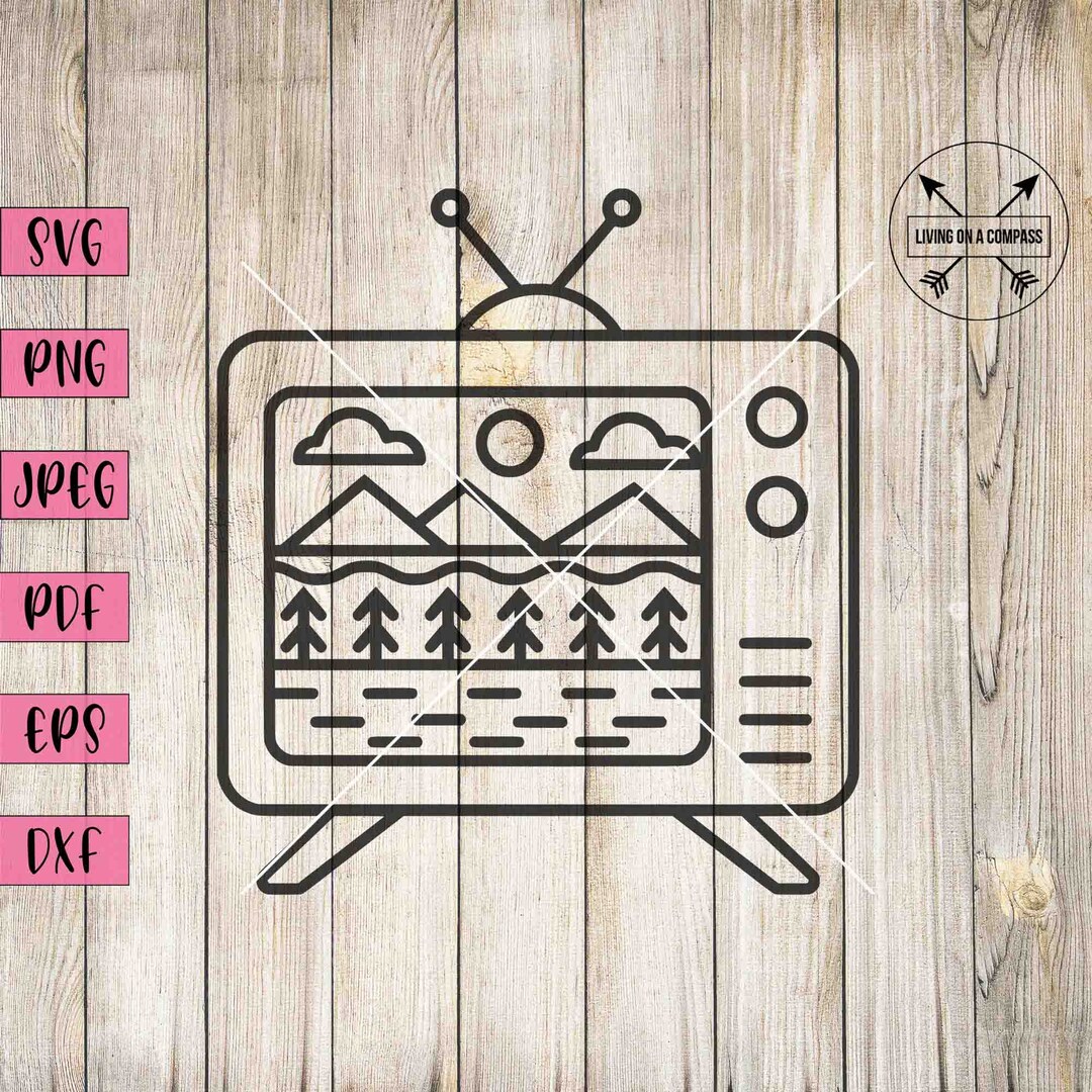Vintage Tv Svg, Tv Svg, Television Clipart, Television Decal, Retro Tv ...
