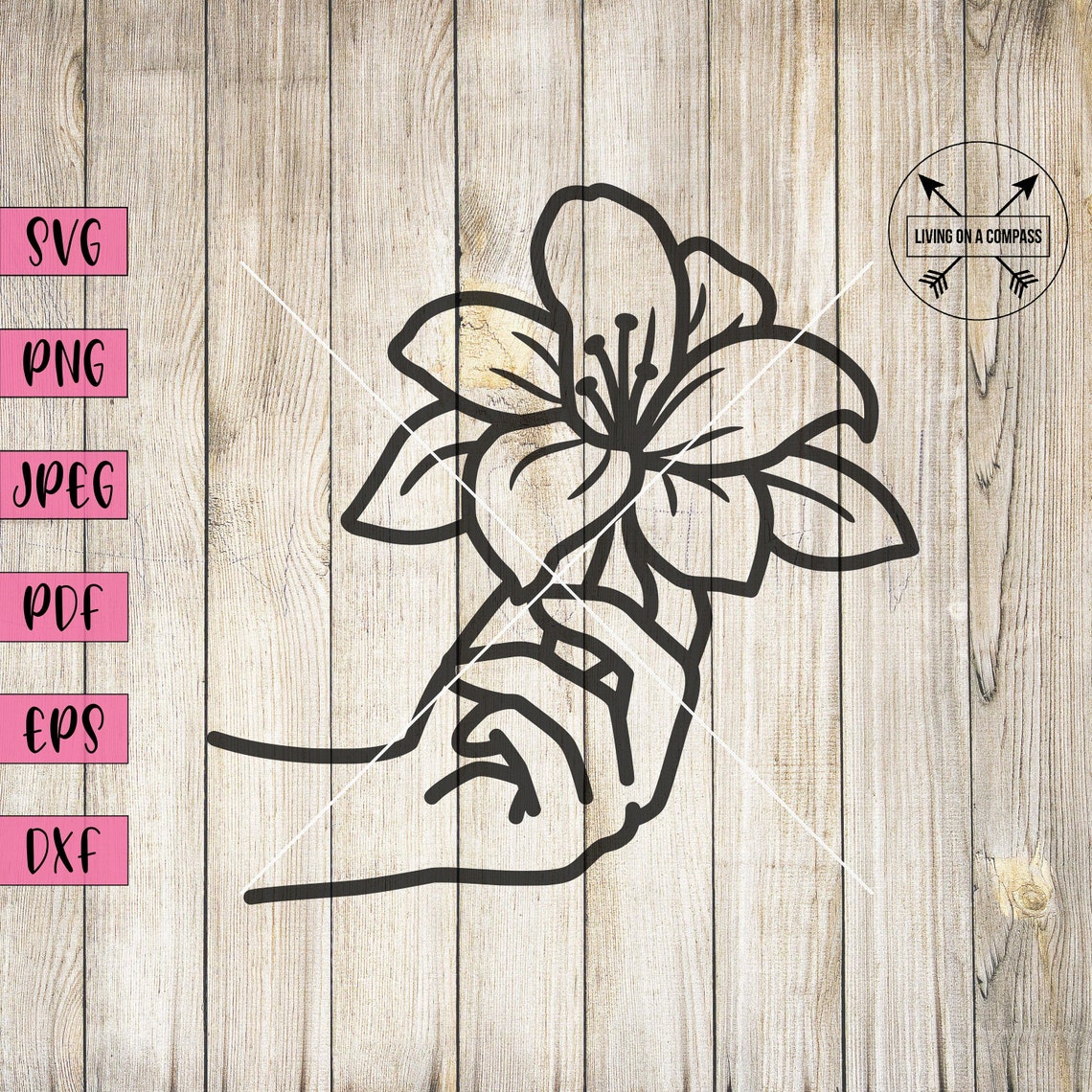 Hand With Flower Clipart, Hand Holding a Flower Svg, Hand Svg, Hand ...