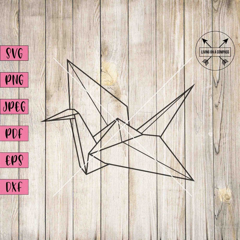 Paper Crane Svg - Etsy