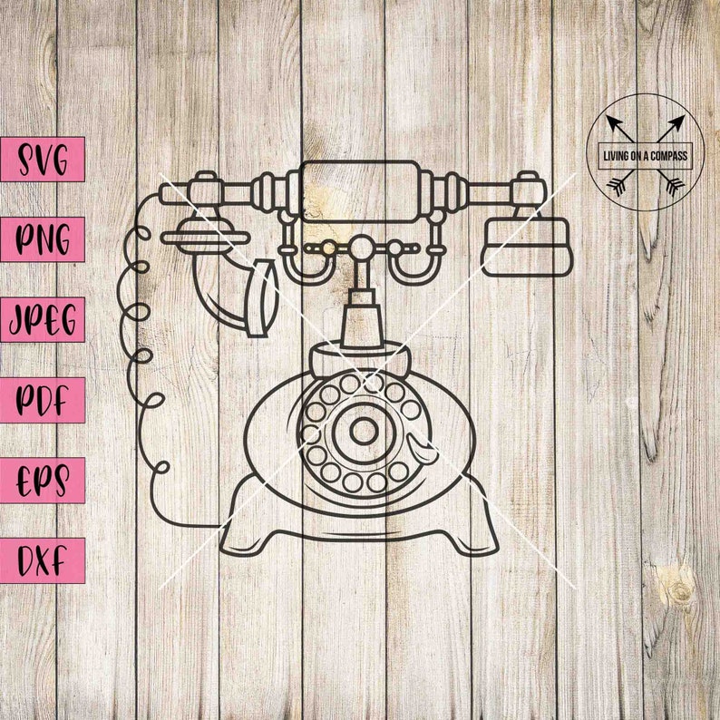 Vintage Telephone Svg, Phone Svg, Telephone Clipart, Phone Clipart ...