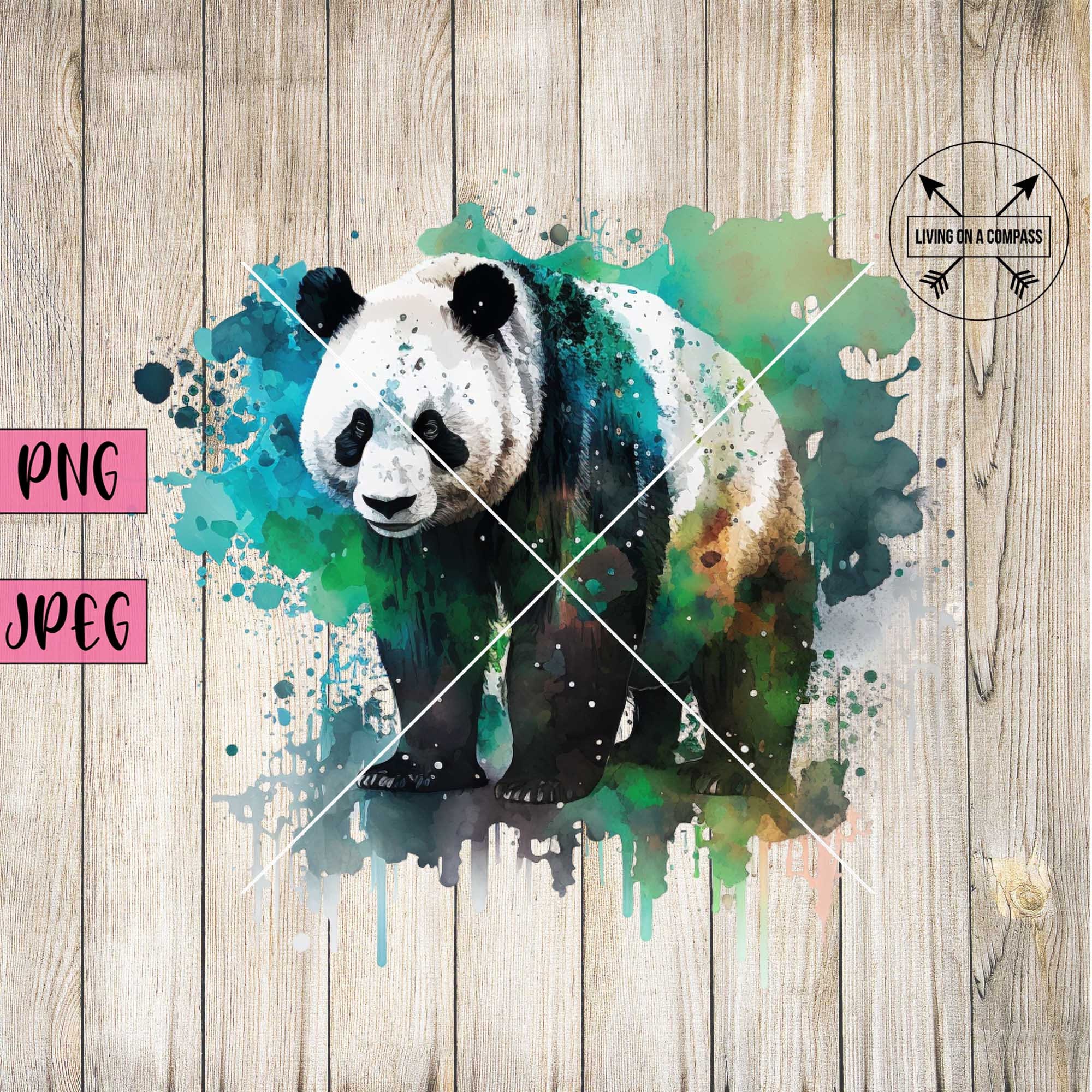 Panda Sublimation, Panda Watercolor, Panda PNG, Panda JPEG, Panda Clip ...