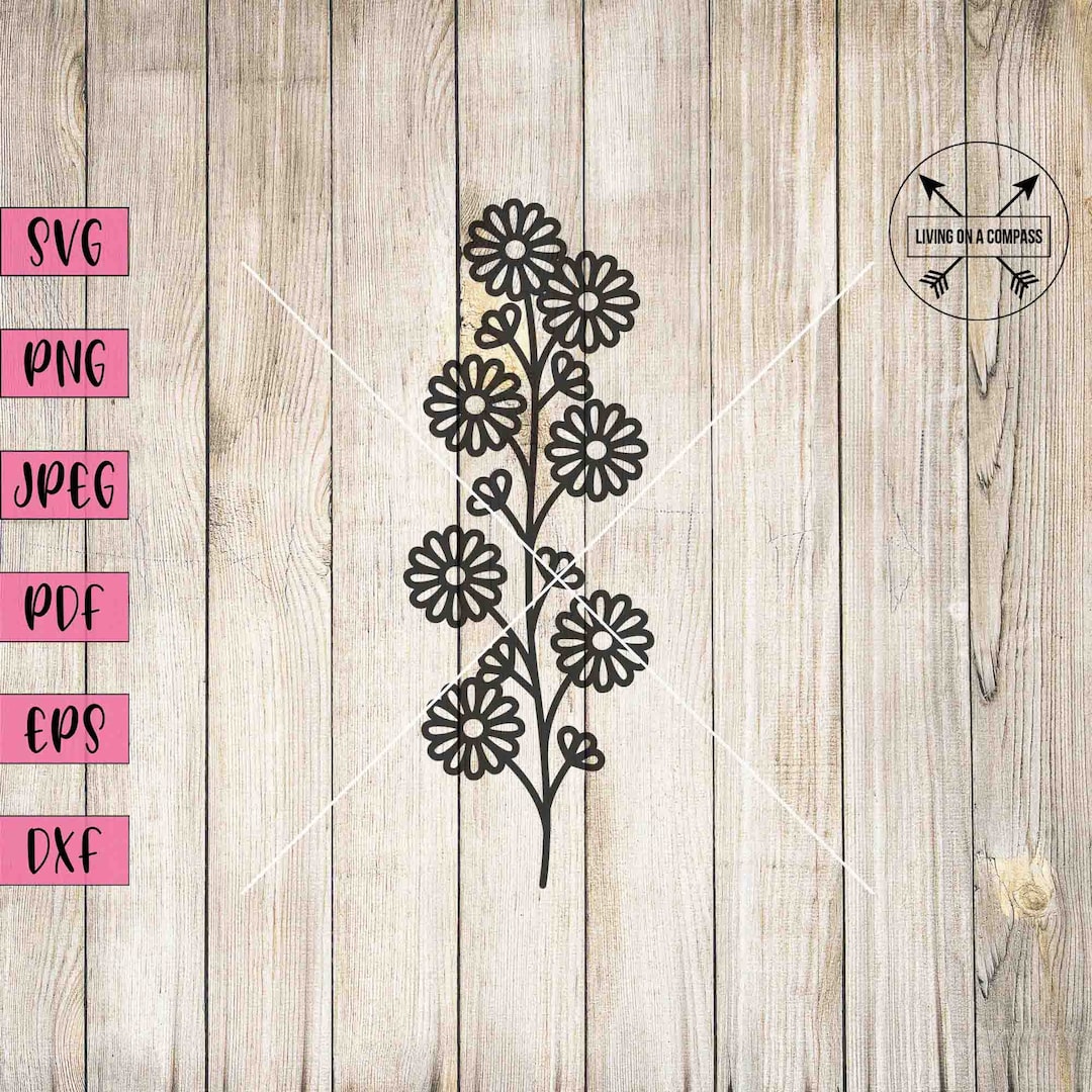Daisies Svg, Flower Clipart, Flowers Png, Floral Svg, Spring Flower Svg ...