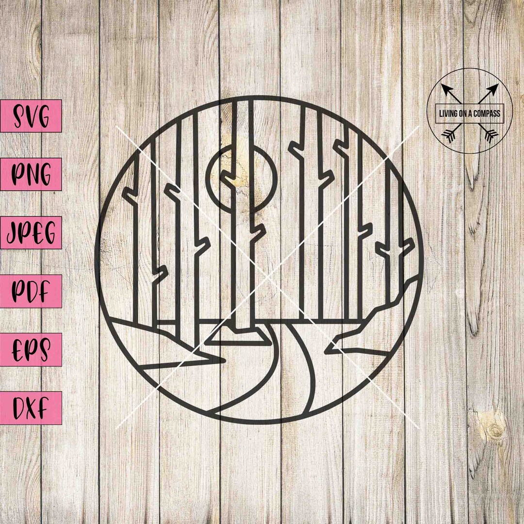 Woods Svg, Woods Clipart, Woods Png, Trees Decal, Trees Clip Art, Night ...