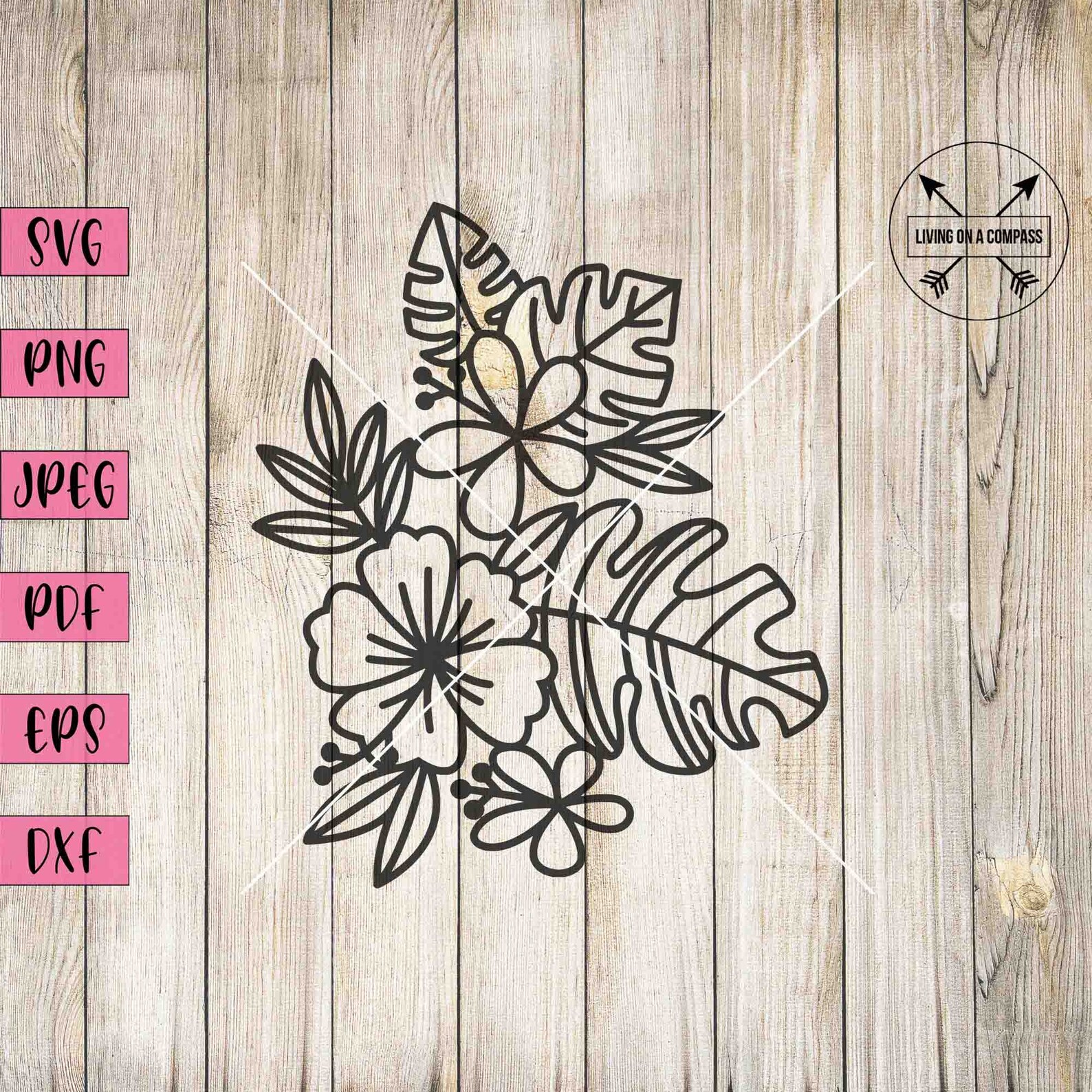 Tropical Flower Svg, Tropical Flower Clipart, Flowers Png, Hawaiian ...