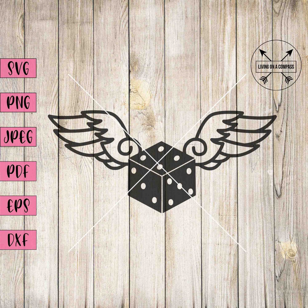 Flying Dice Svg, Dice With Wings, Dice Svg, Dice Clipart, Dice Art ...