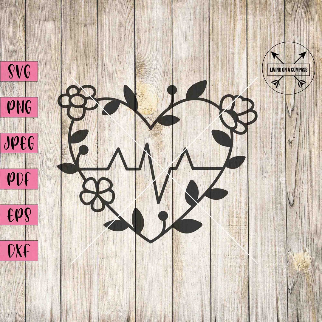ECG Svg, ECG Png, ECG Clip Art, Heartbeat Svg, Heartbeat Decal ...