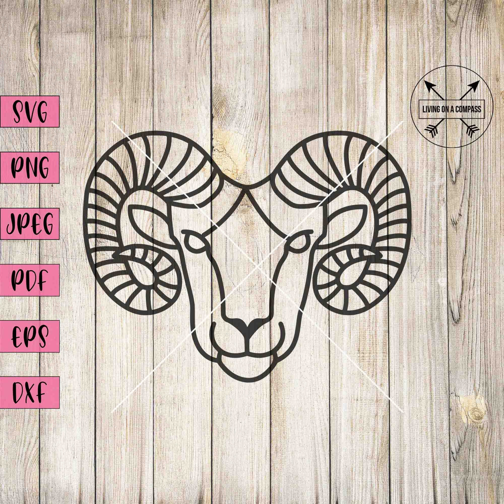 Ram Svg, Ram Clipart, Ram Decal, Aries Svg, Zodiac Svg, Ram Head Svg ...