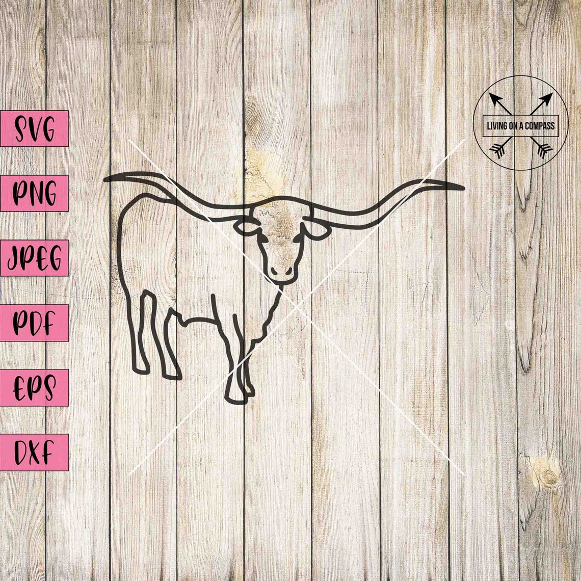 Longhorn Svg, Texas Longhorn Wall Art, Texas Longhorn Wall Decor ...
