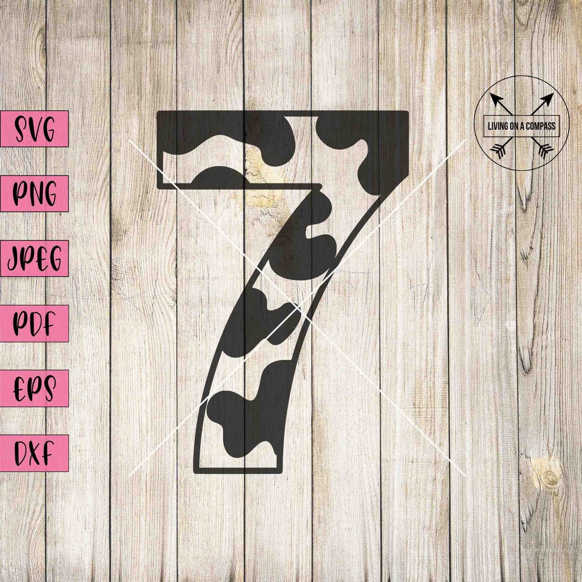Cow Print Numbers Svg, Number 7, Number Clipart, Number Stickers ...