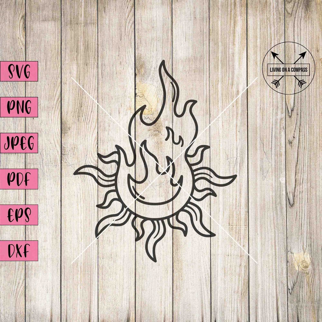 Fire Sun Svg, Fire Decal, Sun Svg, Sun Clipart, Sun Clip Art, Sun Wall ...
