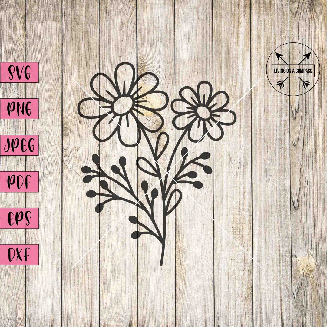 Daisies Svg, Flower Clipart, Flowers Png, Floral Svg, Spring Flower Svg ...