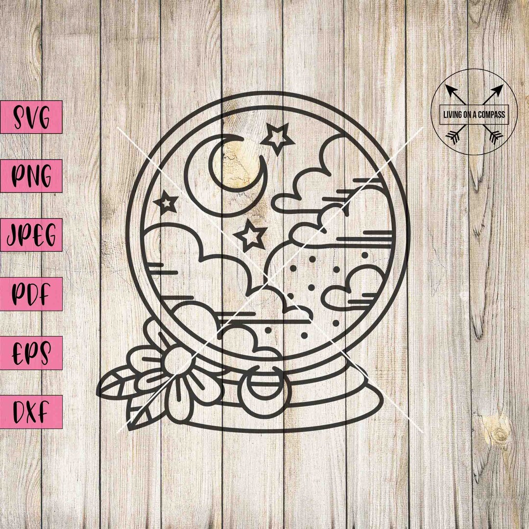 Crystal Ball Svg, Crystal Ball Clipart, Moon Svg, Moon Clipart, Moon ...