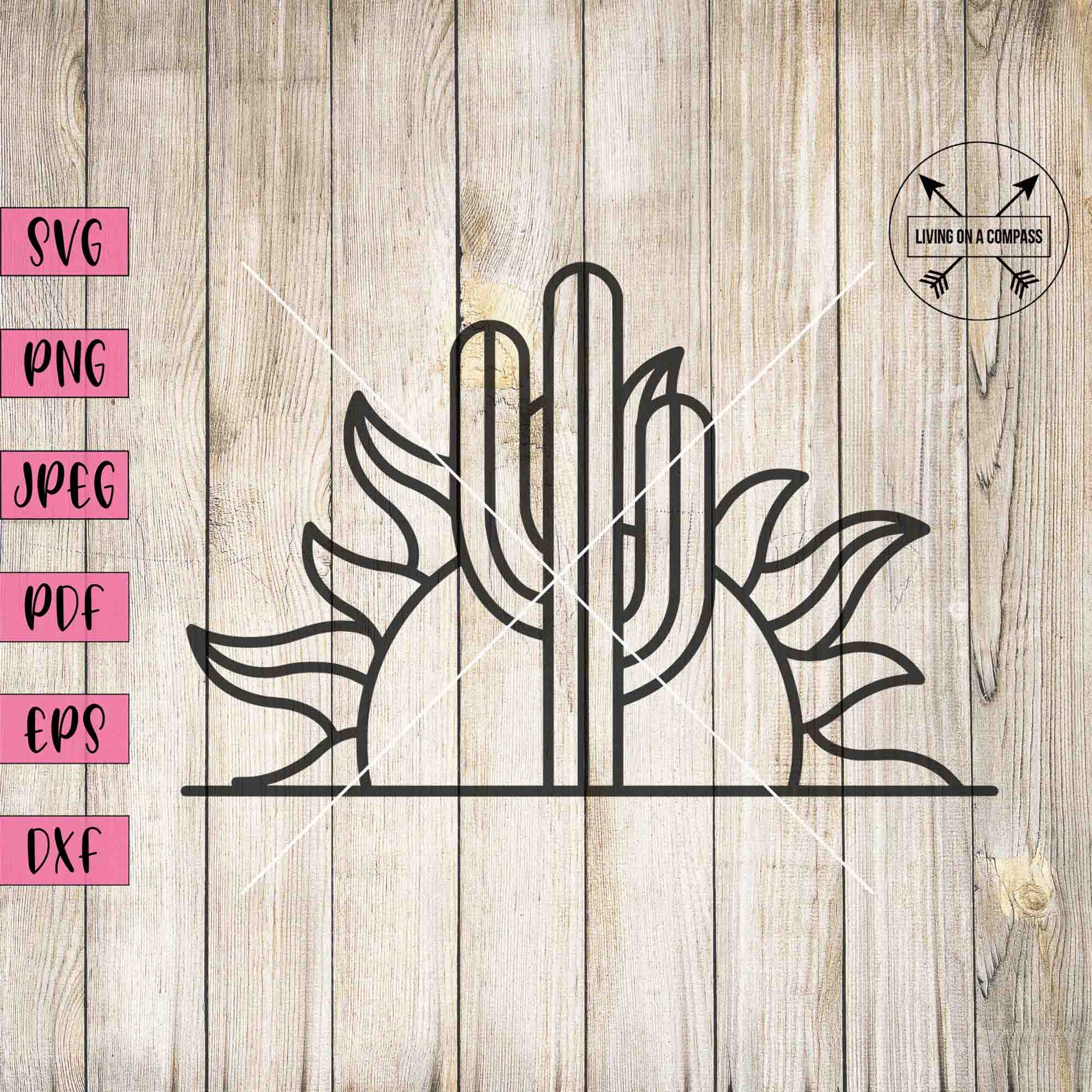 Cactus Svg, Sun Png, Desert Svg, Desert Png, Cactus Clipart, Cactus ...