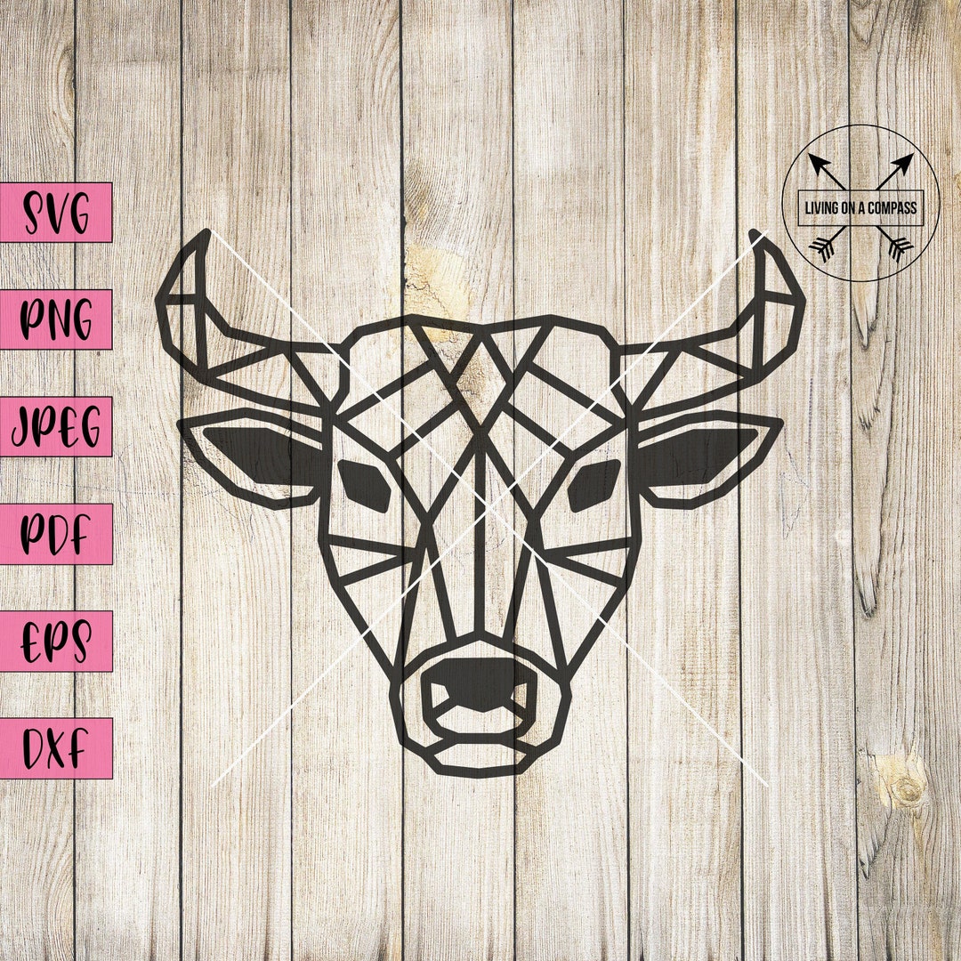 Geometric Bull, Bull Svg, Bull Clipart, Bull Decal, Bull Sticker, Bull ...