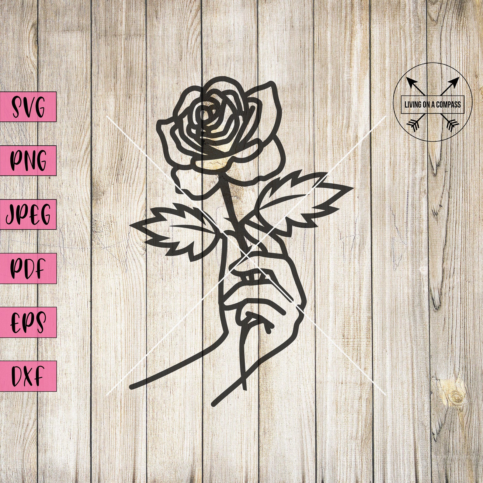 Rose Svg Hand Svg Roses Svg Rose Clipart Hand Clipart - Etsy