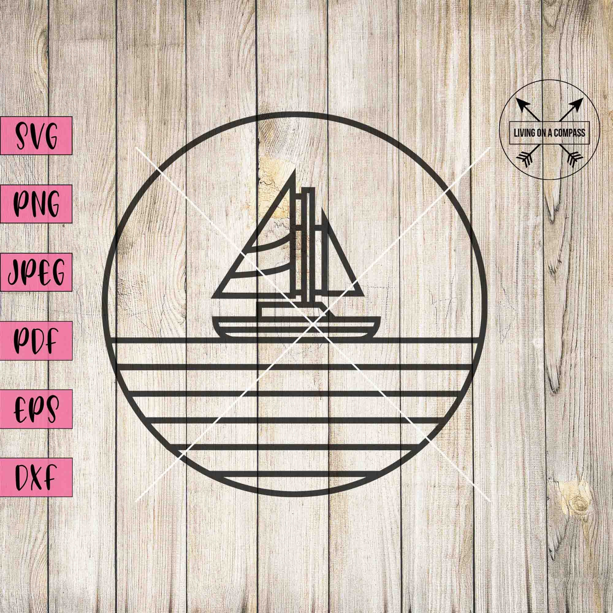 Velero svg, velero png, calcomanía de bote, calcomanías de bote, svg ...