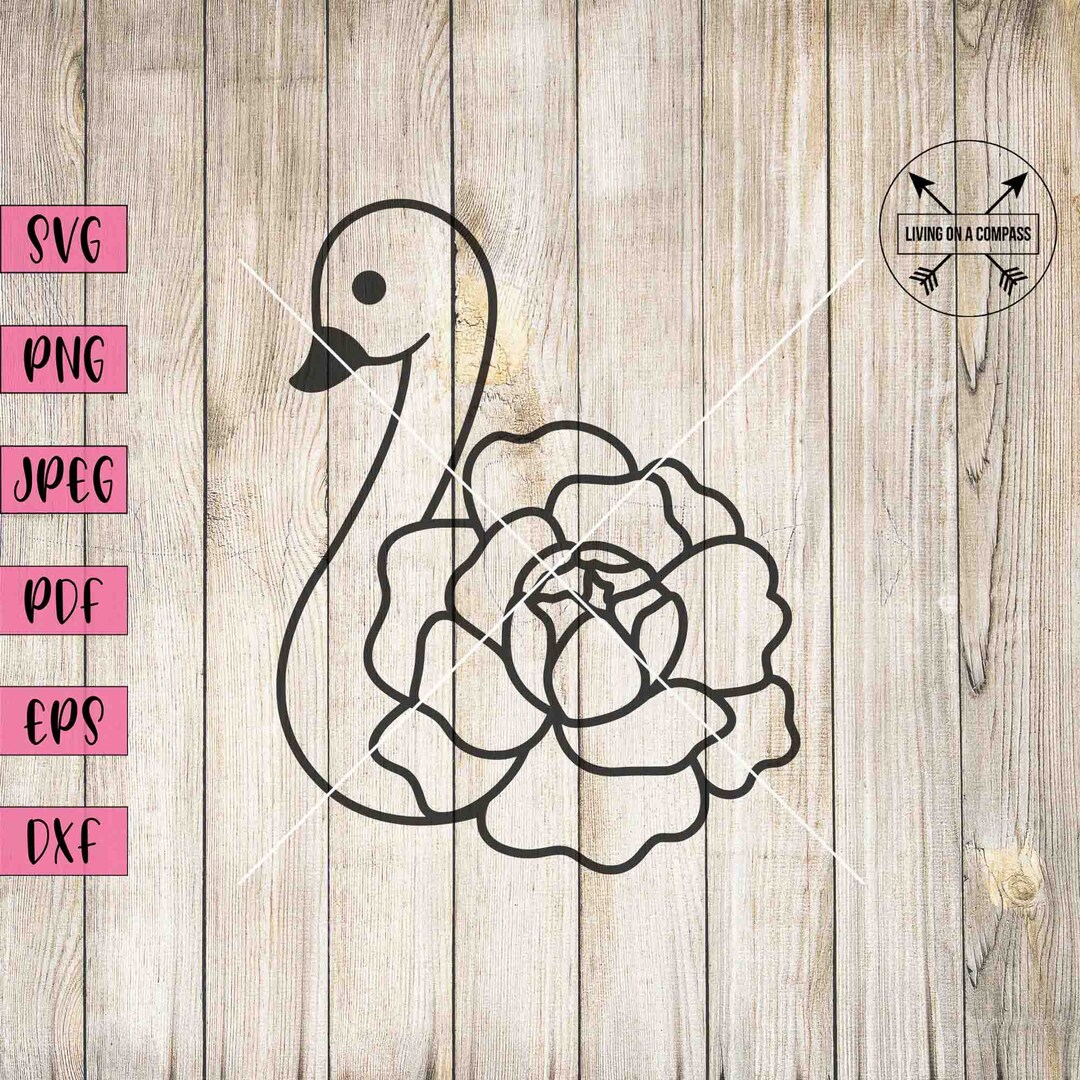 Swan Svg, Swan Png, Swan Clipart, Swan Clip Art, Swan Decal, Bird Svg ...