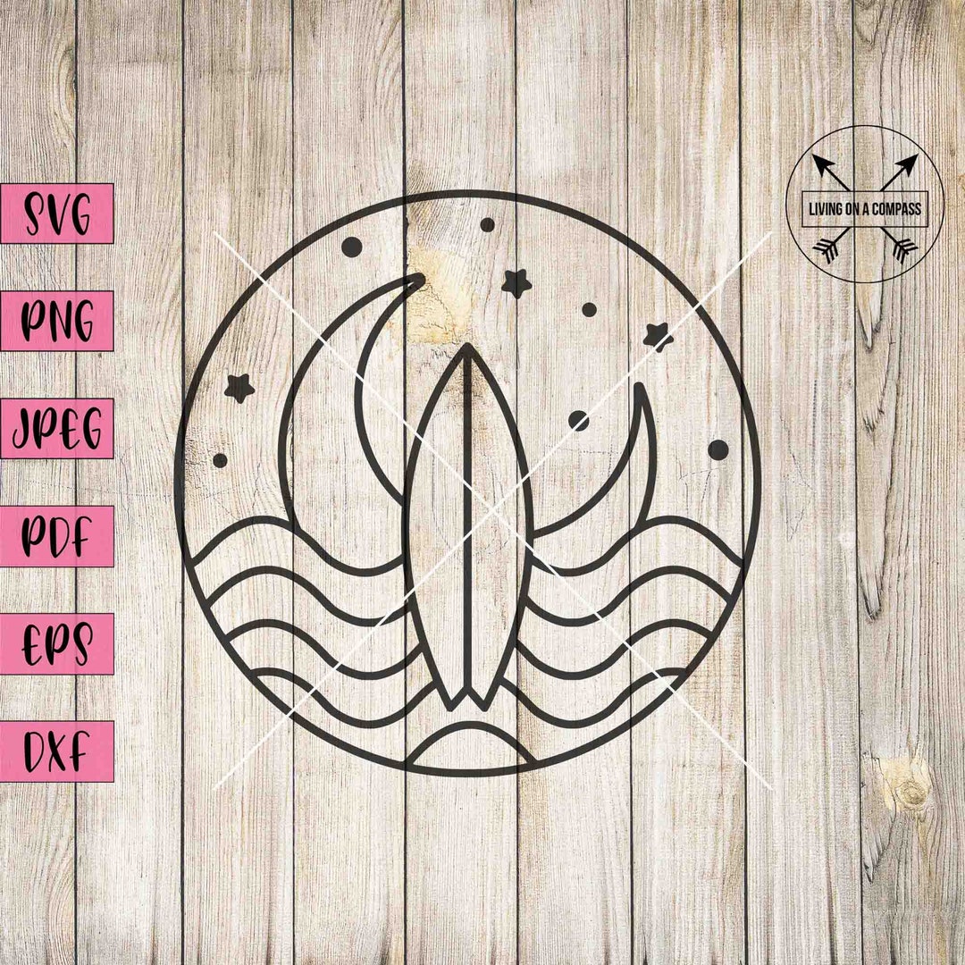 Surfboard Svg, Beach Svg, Waves Svg, Waves Png, Surfboard Clipart, Surf ...