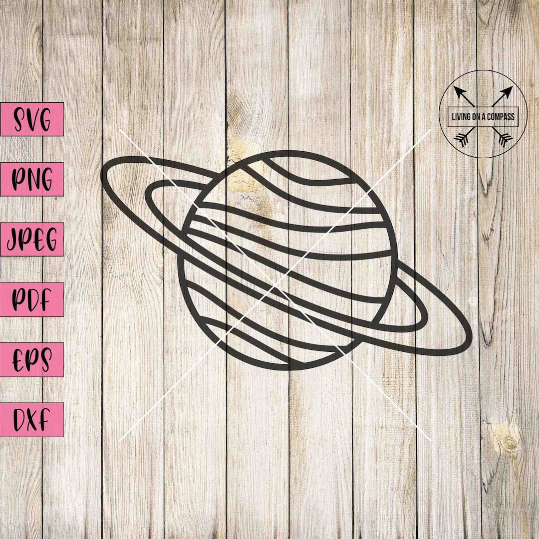Saturn Svg, Saturn Vector, Planet Svg, Planet Prints, Solar System Wall ...