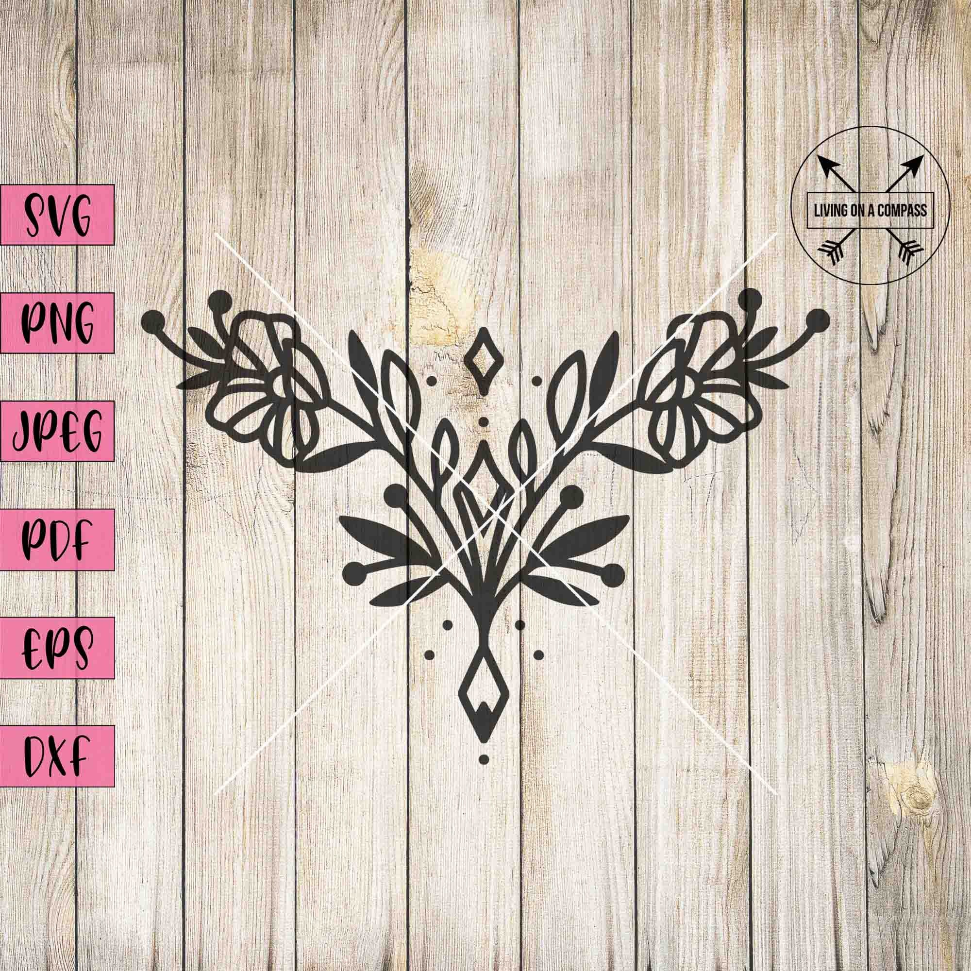 Boho Border, Flower Border Svg, Leaf Border Svg, Leaf Border Png, Leaf ...
