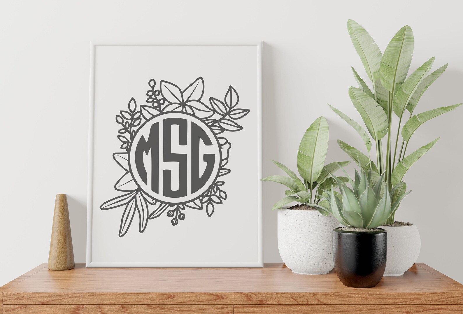 Floral Monogram Frame Svg Circle Frame Svg Floral Frame - Etsy