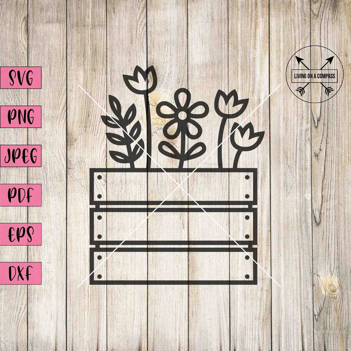 Flower Crate Svg Gardening Clipart Garden Decor Garden Svg - Etsy