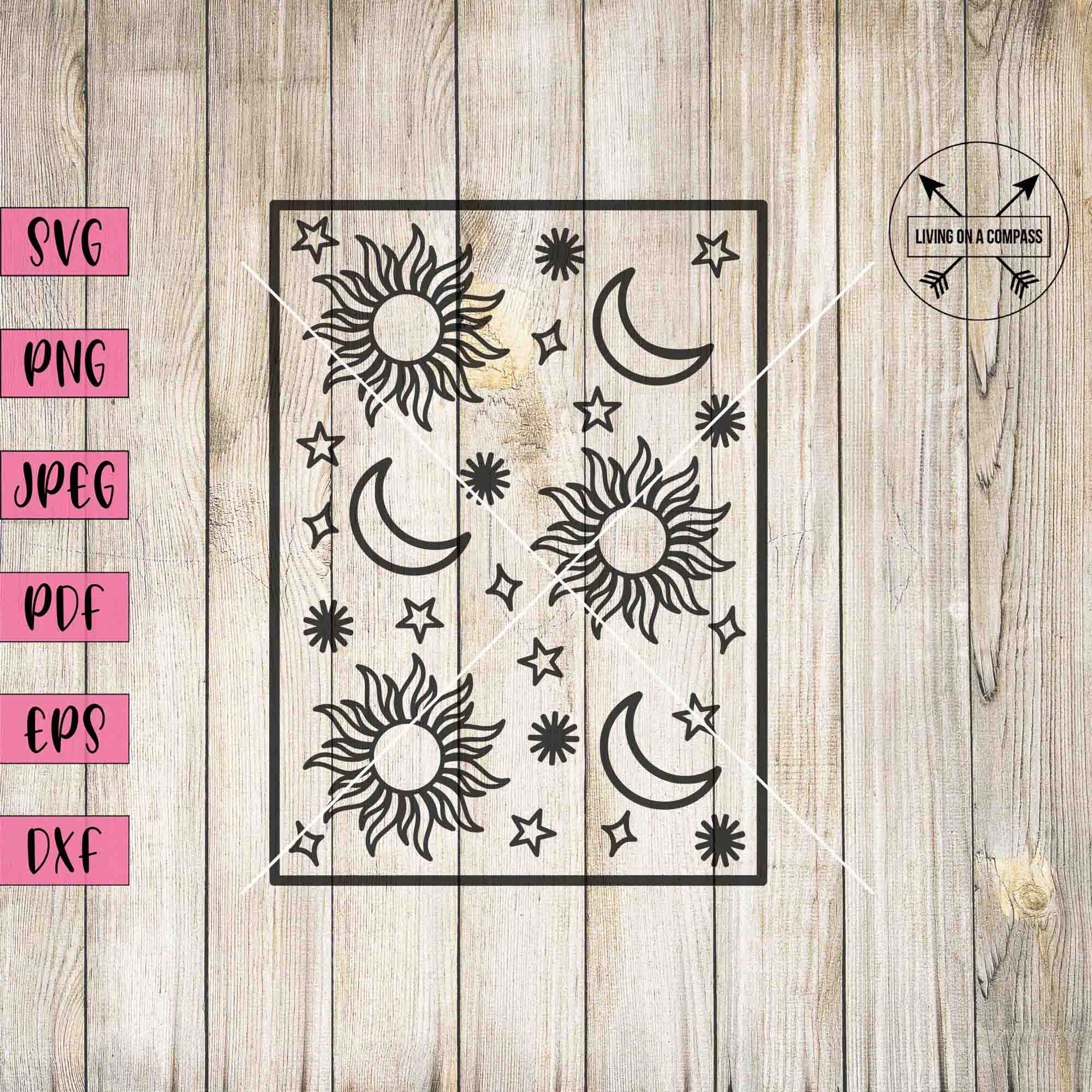 Sun and Moon Svg, Sun Moon Stars Decor, Crescent Moon Svg, Sun Svg ...