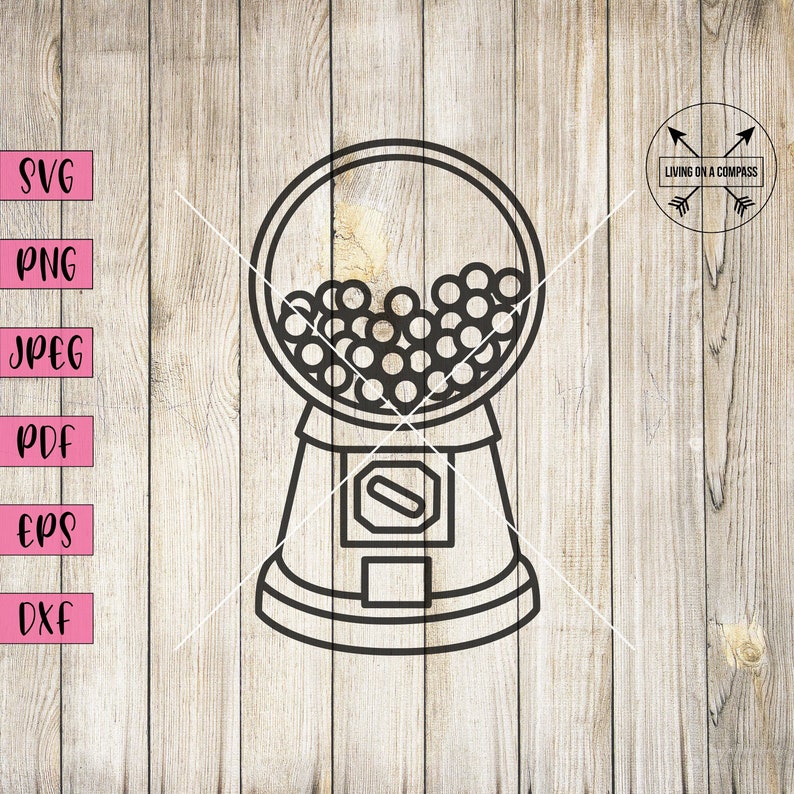 Gumball Machine, Gum Ball Machine, Candy Svg, Candy Clipart, Vintage ...