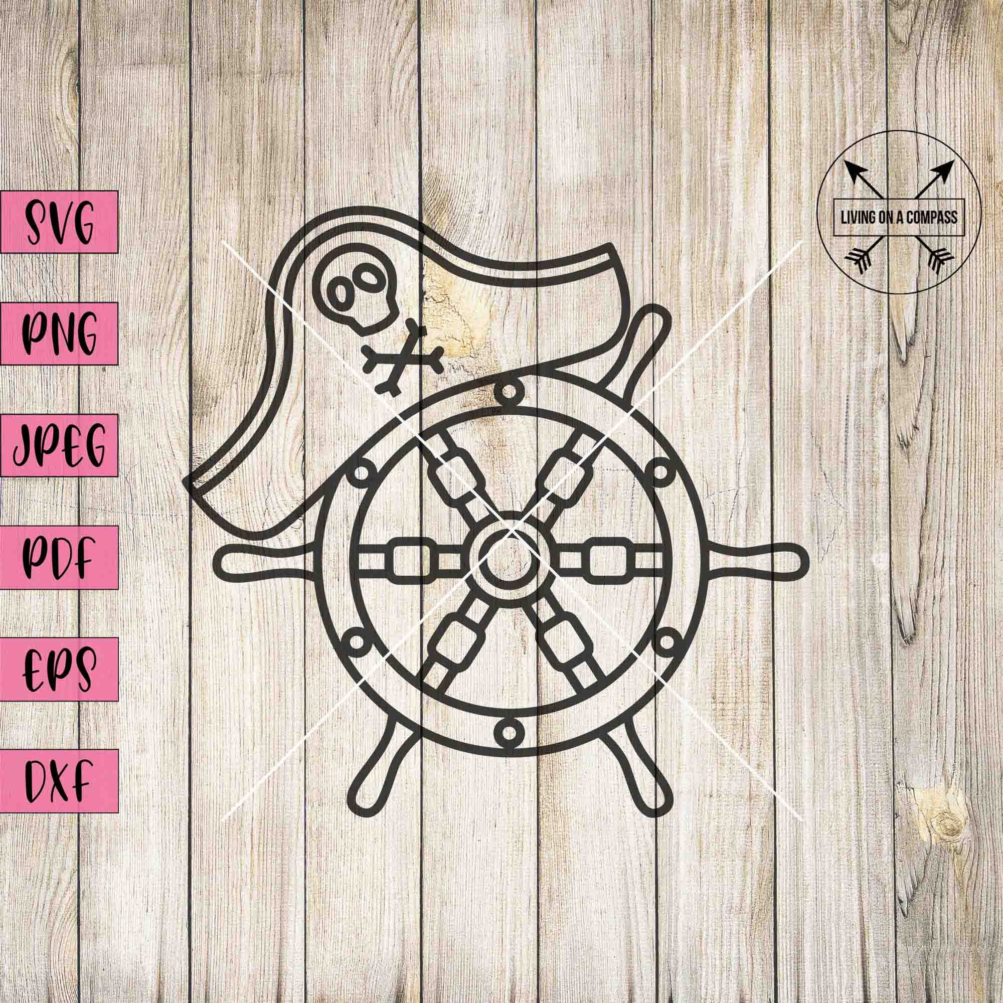 Pirate Ship Wheel, Ship Wheel Svg, Pirate Ship Svg, Pirate Clipart ...