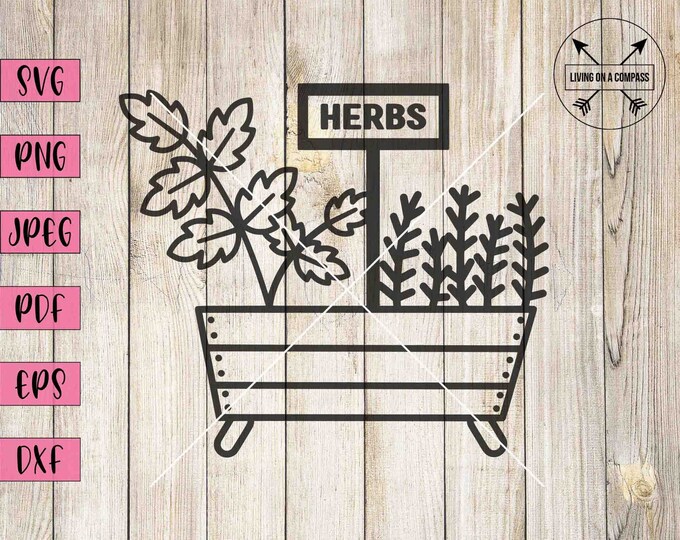 Herb SVG Bundle Herb Garden SVG Gardening Stake Labels Svg Herb Leaves ...