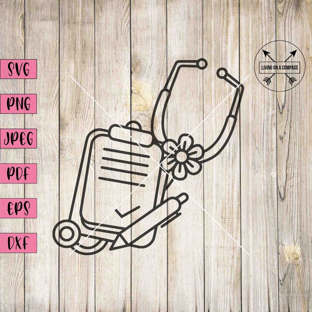 Stethoscope Svg, Stethoscope and Clipboard, Nurse Svg, Stethoscope Svg ...
