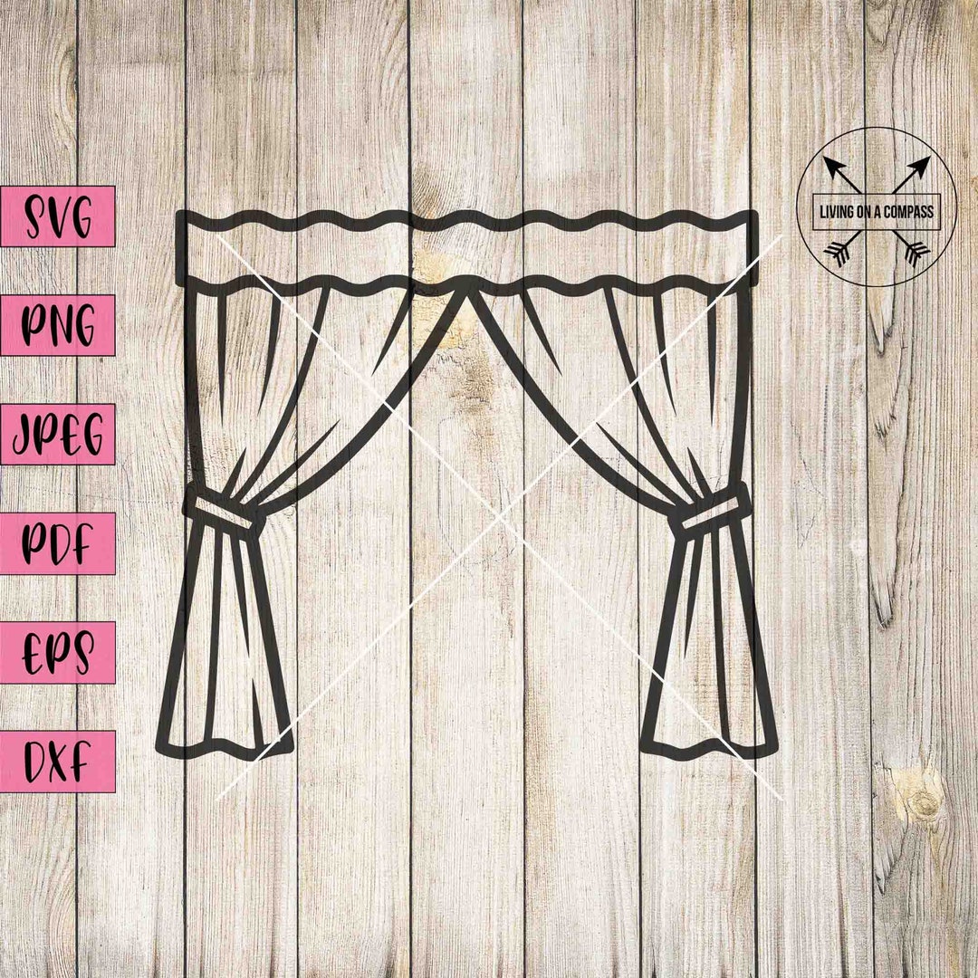 Curtains Svg Curtains Png Curtains Clipart Curtains Cut File Curtains Vector Furniture Svg