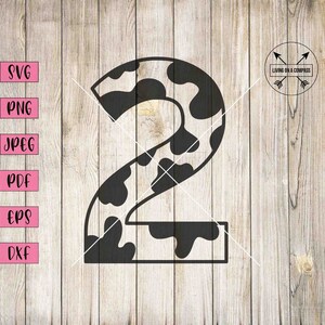 Cow Print Number 2 Svg, Number 2, Number Clipart, Number Stickers ...
