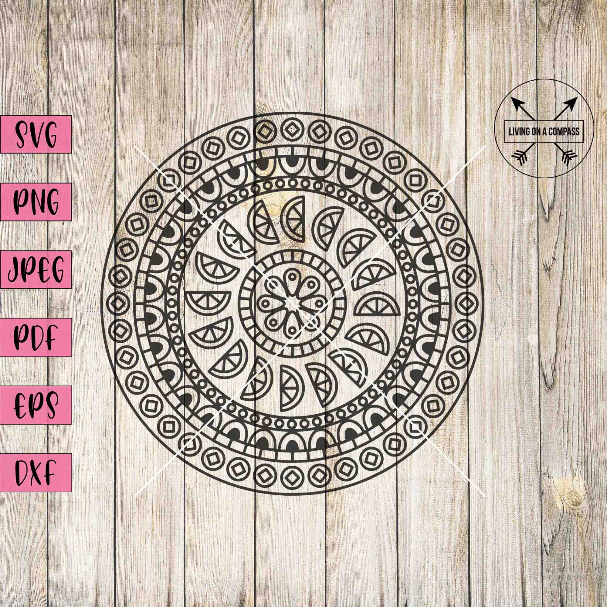 Mandala Svg, Tropical Mandala Svg, Mandala Wall Decal, Mandala Wall Art ...