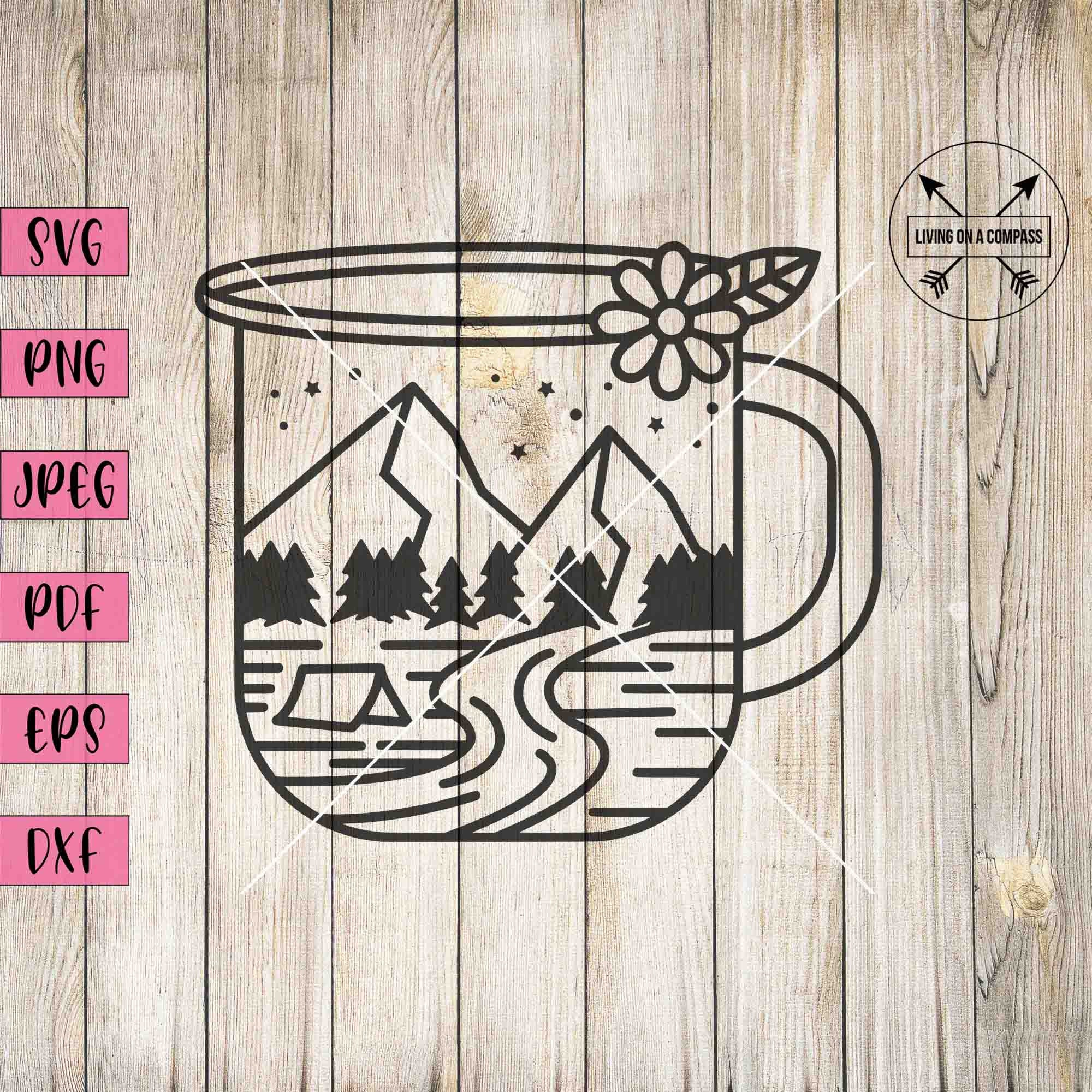 Camping Mug Svg, Camp Svg, Happy Camper Svg Wood Camping Signs, Camping ...