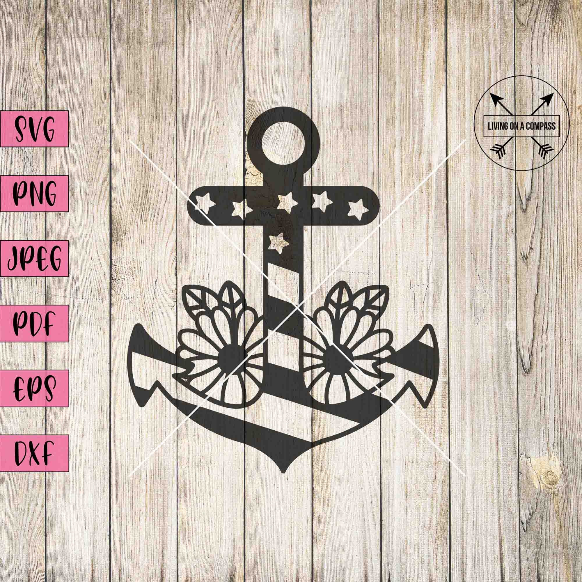 Anchor Svg, Anchor Png, Nautical Svg, Nautical Clipart, Nautical Clip ...