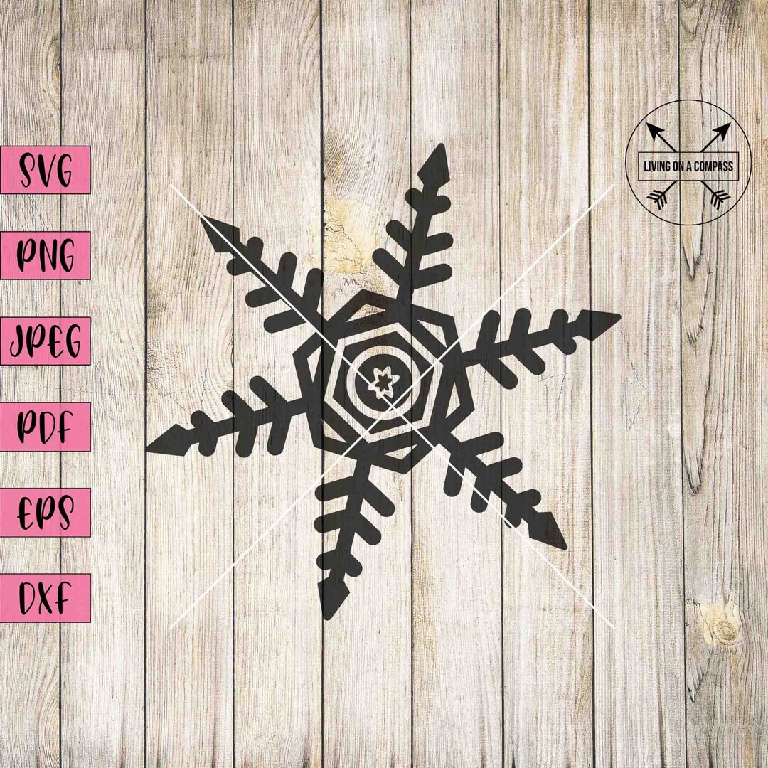 Snowflake Svg, Snow Stickers, Dxf File Snowflake, Snowflake Stencil ...