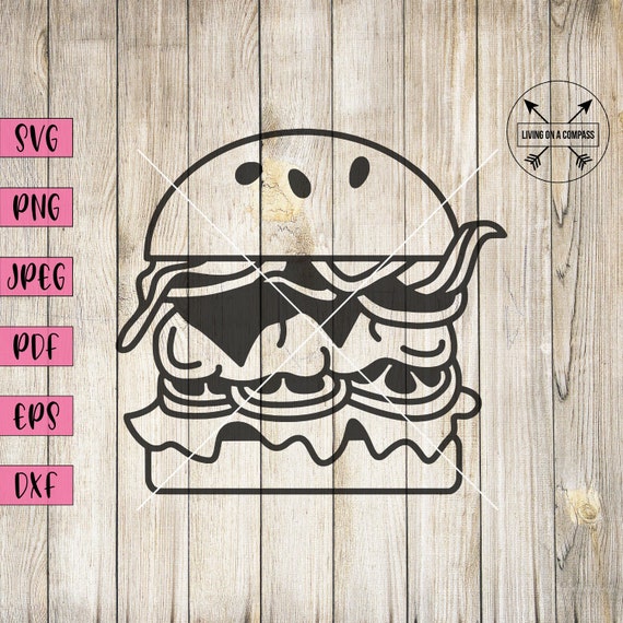 Burger Svg Hamburger Svg Fast Food Svg Hamburger Party - Etsy