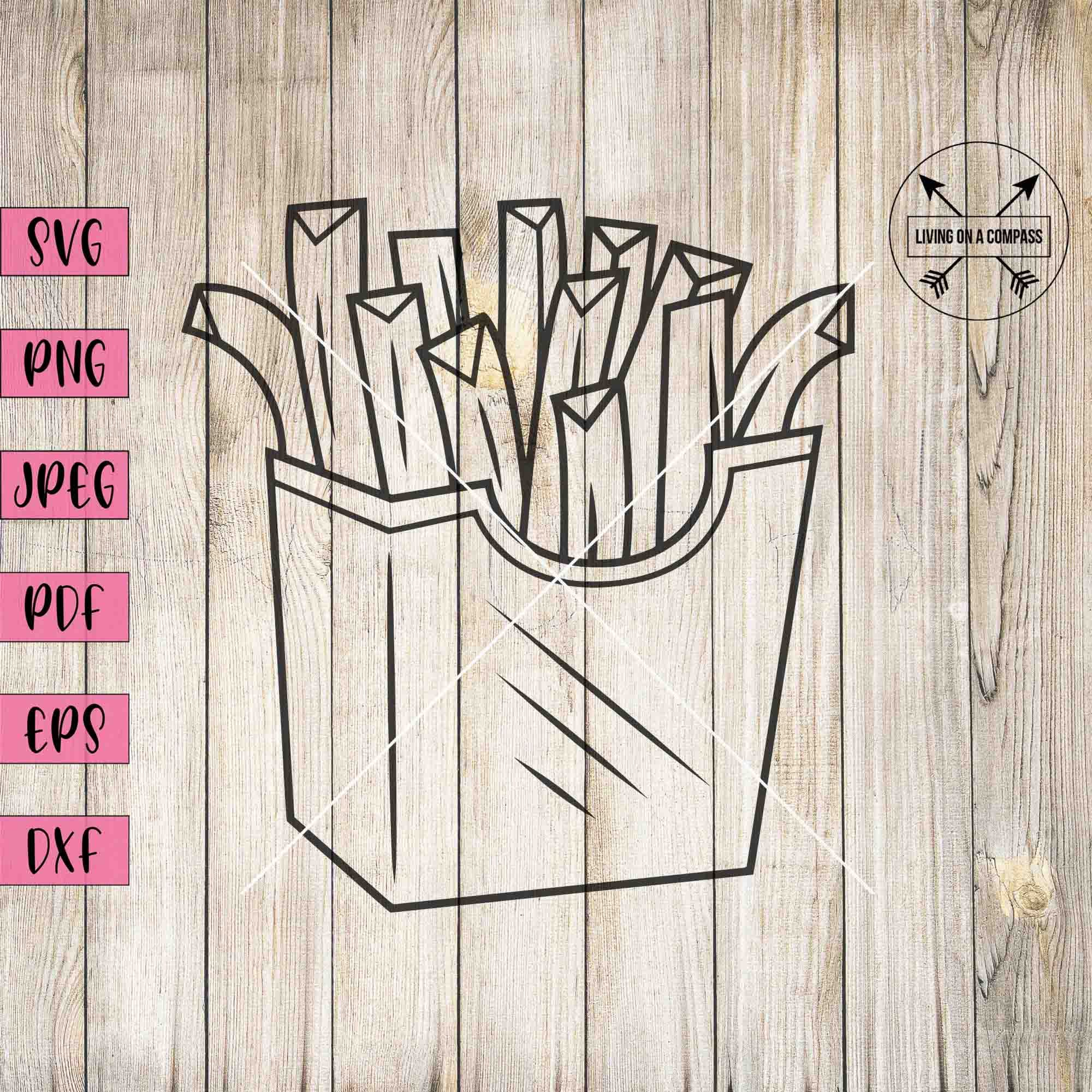 Fries Svg, Fries Clipart, Fast Food Svg, Junk Food Svg, Food Svg ...
