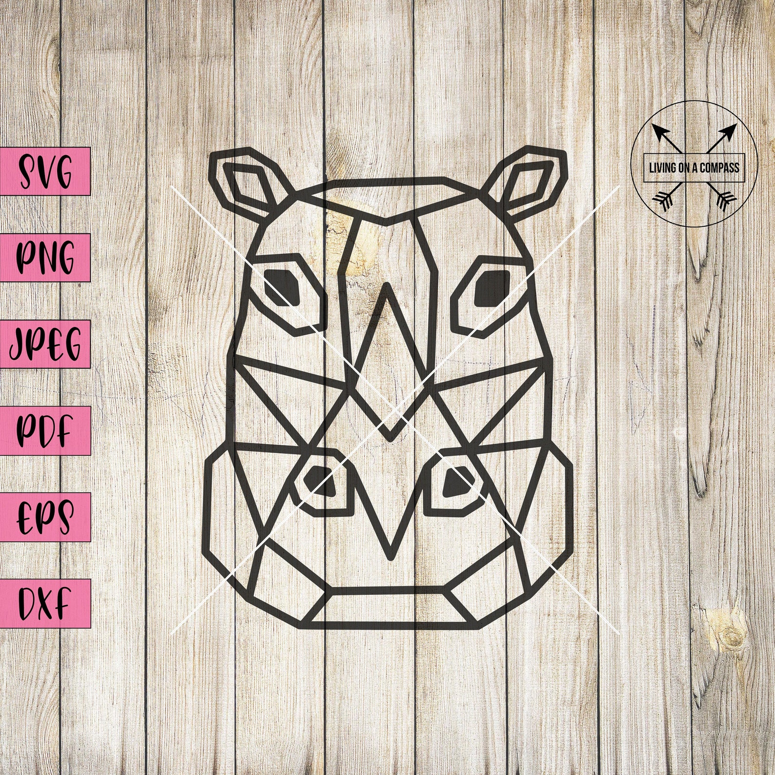 Geometric Hippo Hippopotamus Svg Hippo Clipart Hippo Decal - Etsy