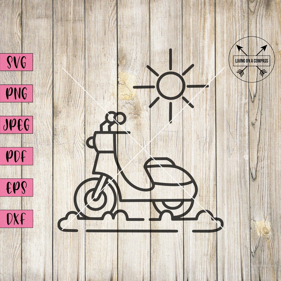 Scooter Svg, Vehicle Svg, Transport Clipart, Scooter Stickers, Scooter ...