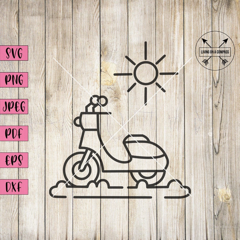 Scooter Svg, Vehicle Svg, Transport Clipart, Scooter Stickers, Scooter ...