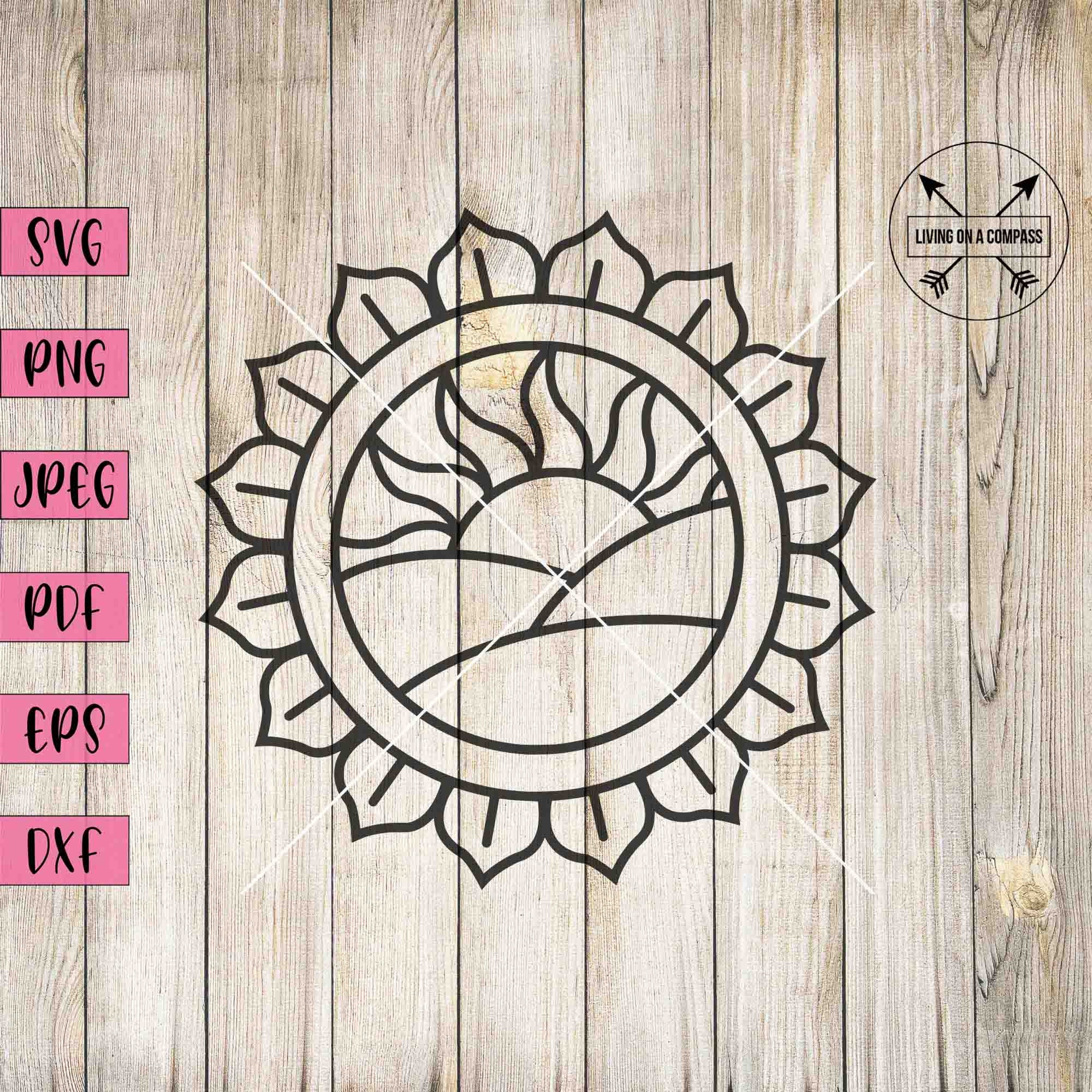 Sunny Hills Svg, Sun Svg, Sun Clipart, Nature Prints, Nature Wall Art ...