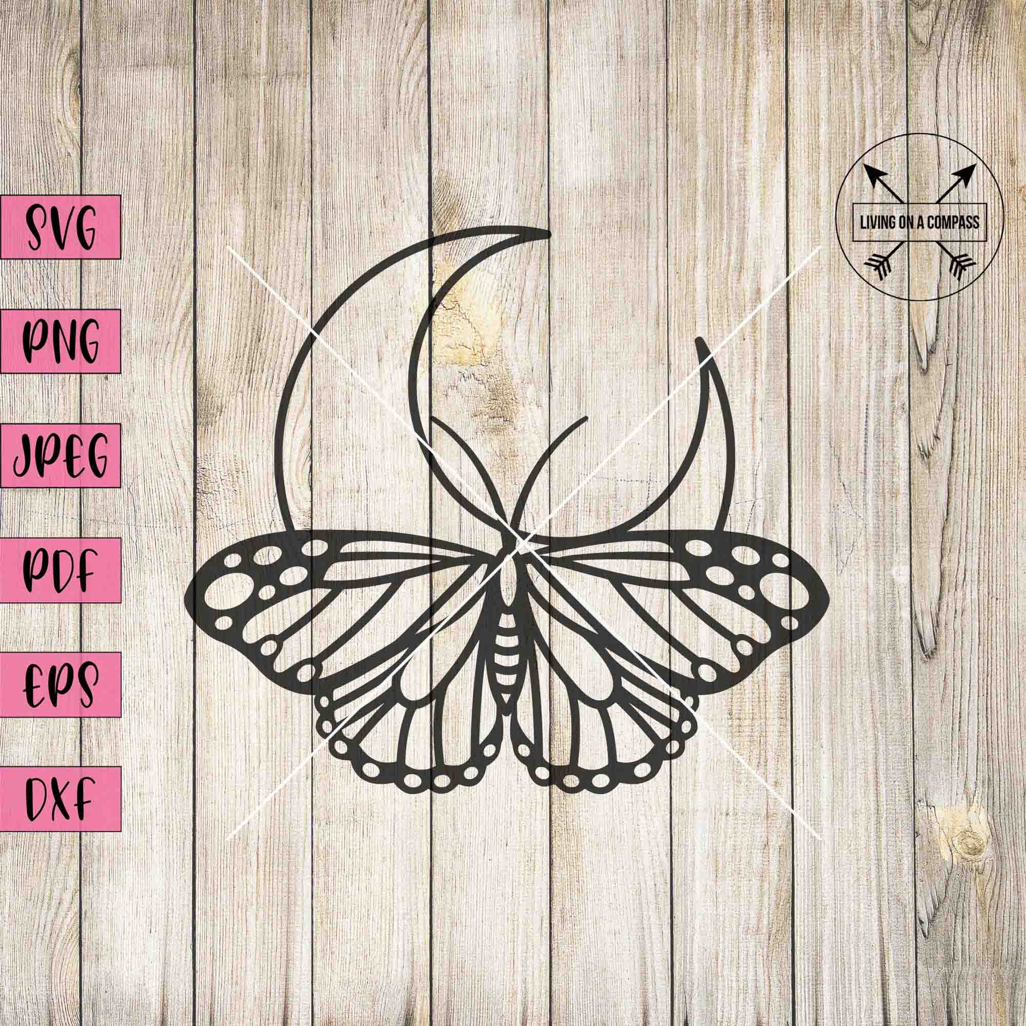 Butterfly Moon Svg Crescent Moon Svg Moon Svg Moon Png - Etsy