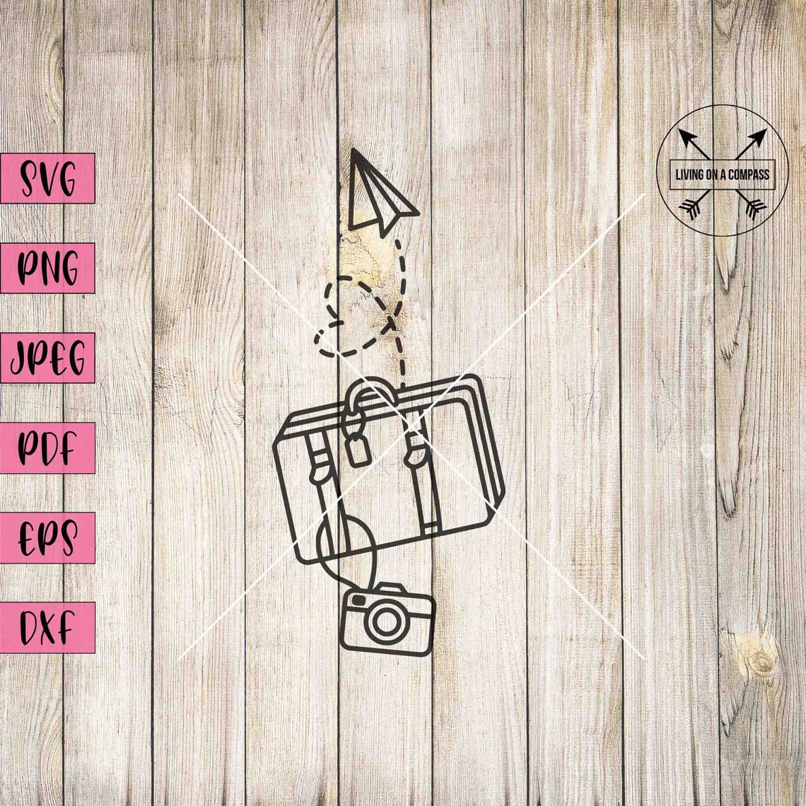 Suitcase Svg Paper Plane Svg Luggage Svg Vacation Svg - Etsy