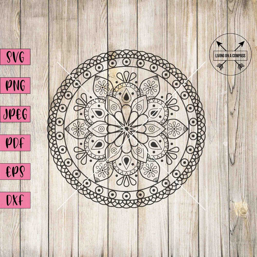 Flower Mandala Svg, Mandala Svg, Mandala Clipart, Flower Mandala Decal ...